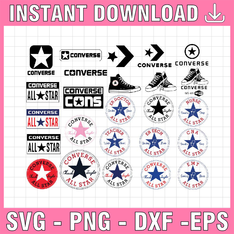 26 Files Converse Logo svg, Chucks svg, Sneaker svg, Convers | Inspire ...