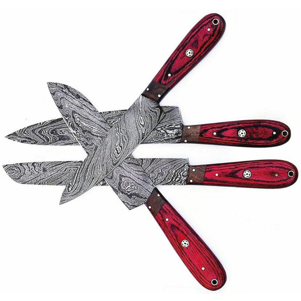 Handmade Forged Damascus Steel Kitchen Knives Set | Inspire Uplift