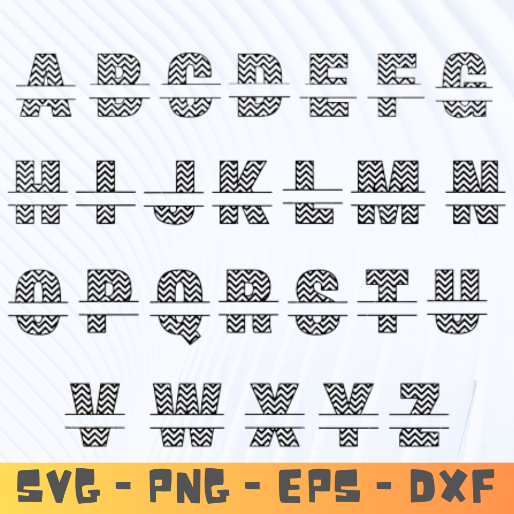 Monogram Svg, Chevron Pattern Split monogram Letters Svg Png | Inspire ...