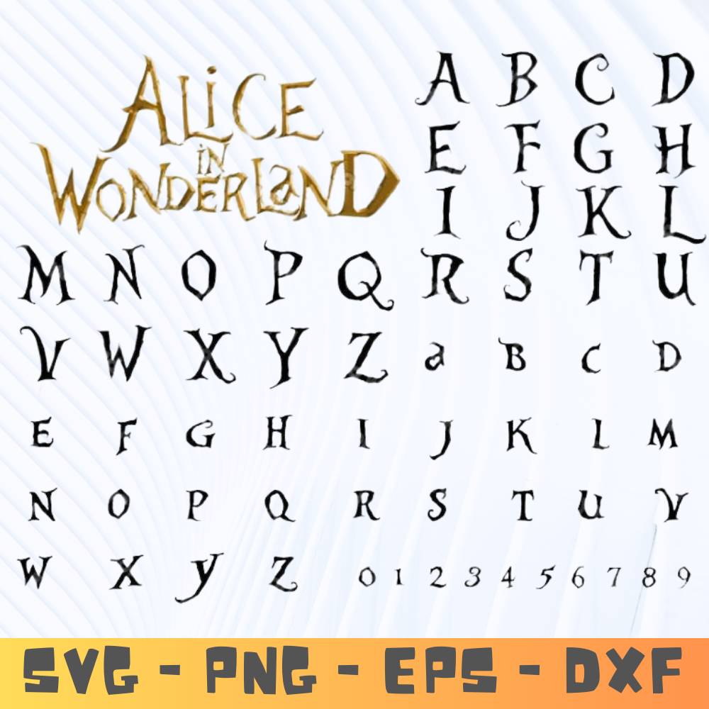 Fonts SVG, Alice in wonderland fonts, Horror Font SVG, Scrip | Inspire ...