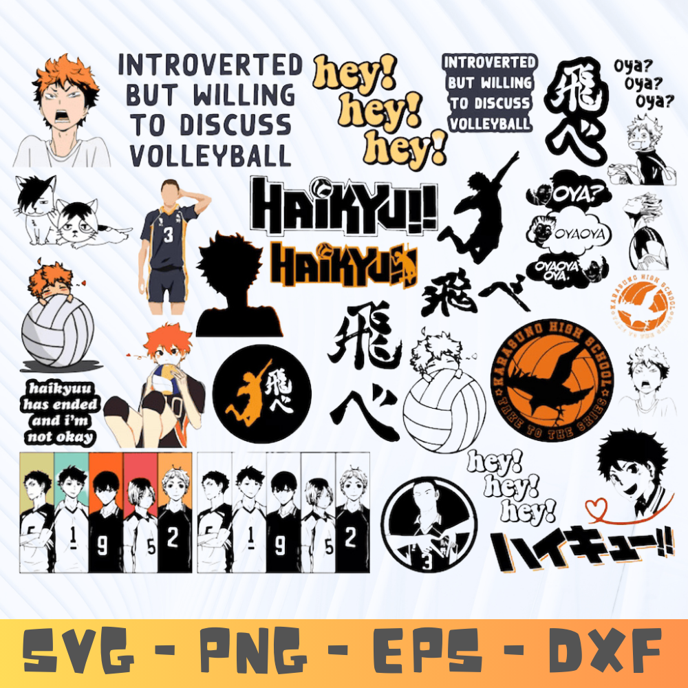 Anime Bundle SVG, Haikyuu, Japanese SVG, Anime Silhouette SV | Inspire ...