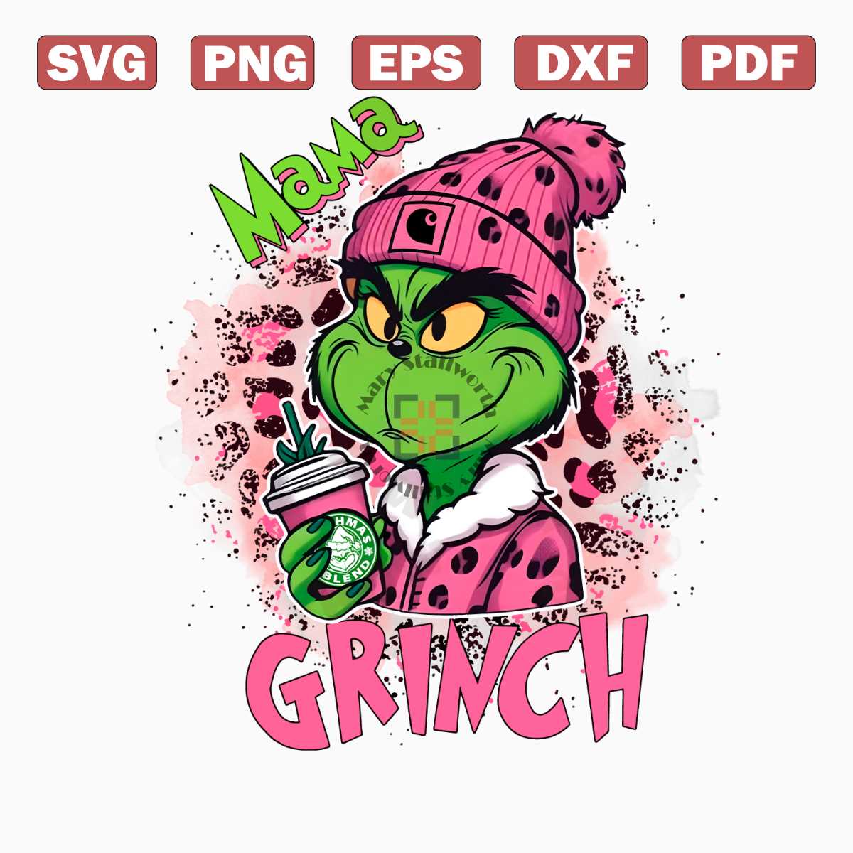 Pink Leopard Mama Grinch PNG | Inspire Uplift