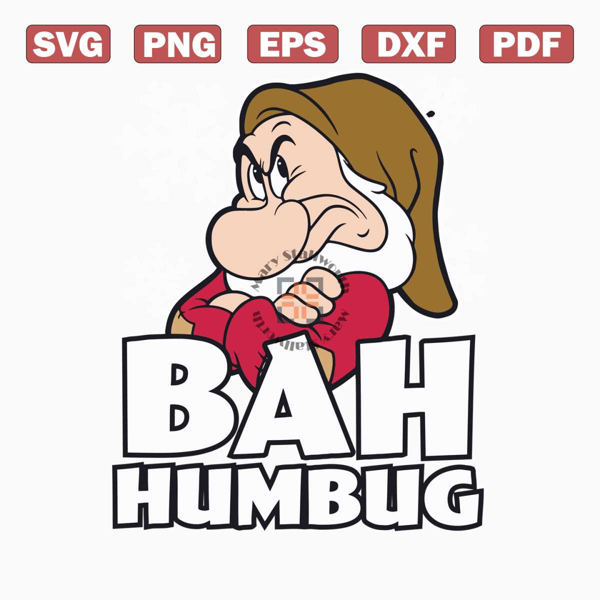 Bah Humbug Grumpy Dwarf Christmas SVG For Cricut Files | Inspire Uplift