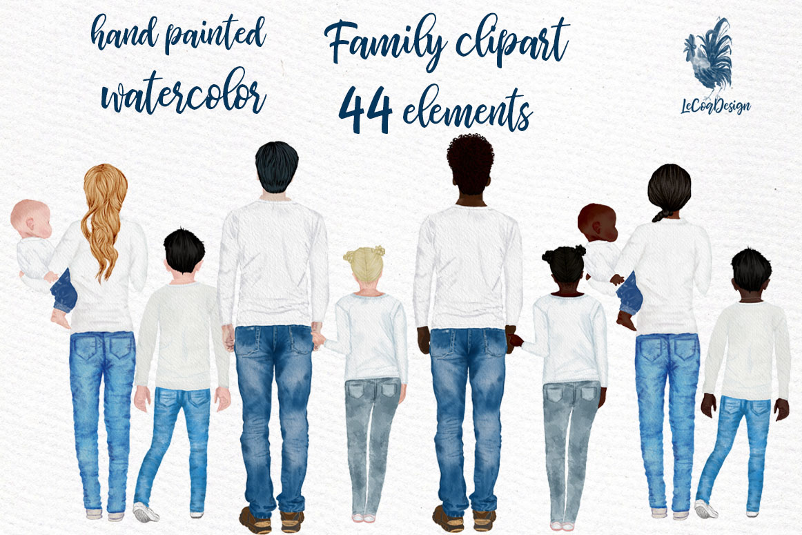 Watercolor Family Clipart Graphic Png, Family Sublimation | Inspire Uplift