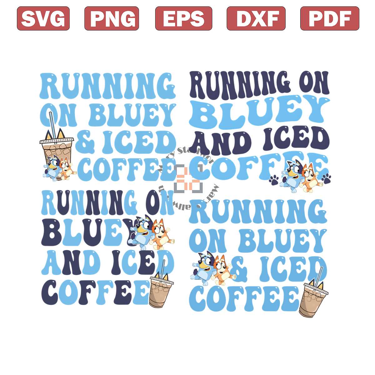 Running on Bluey and Iced Coffee Png, Running on Bluey & Ice | Inspire ...