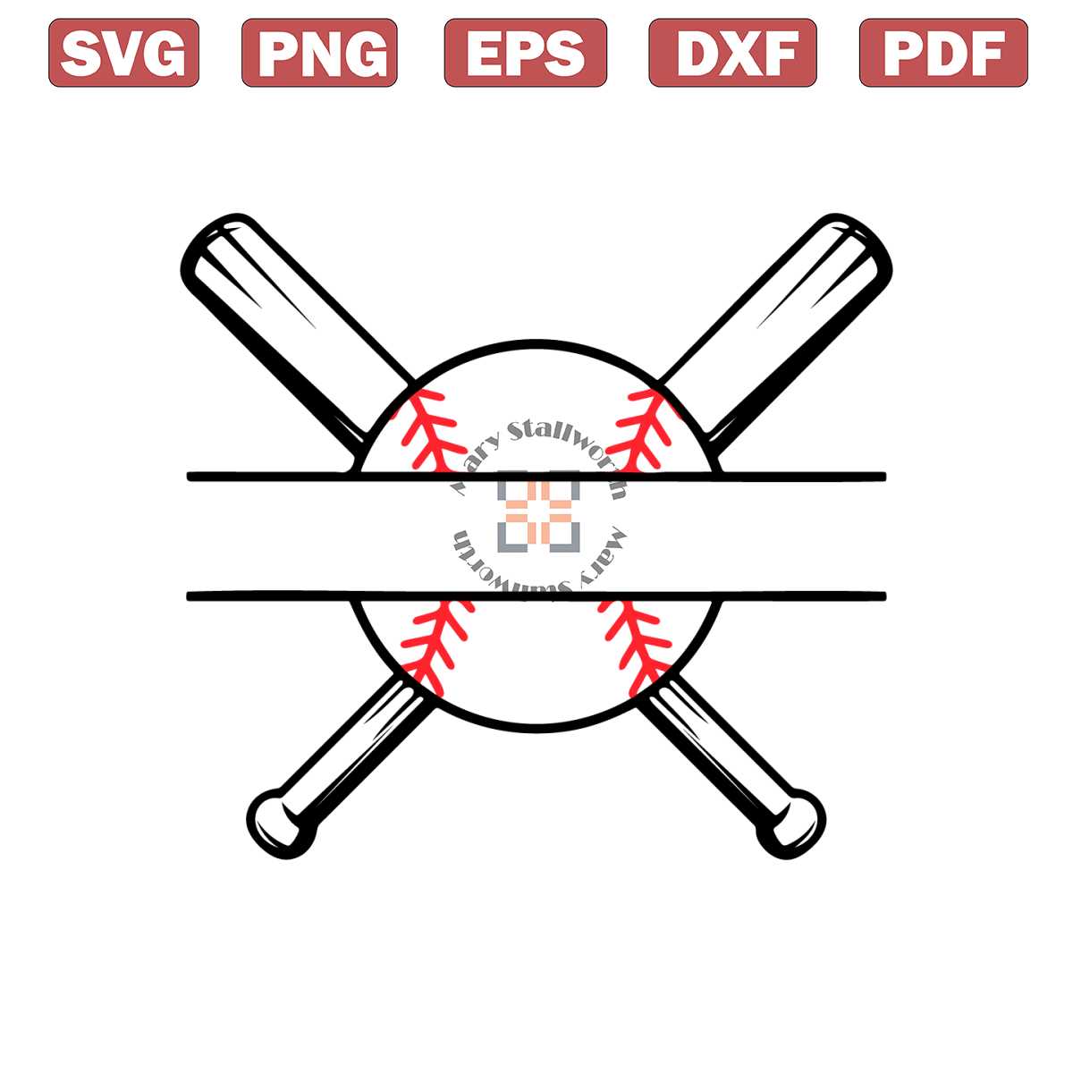 Baseball Split Name Monogram Svg, Baseball Mom, Crossed Base | Inspire ...