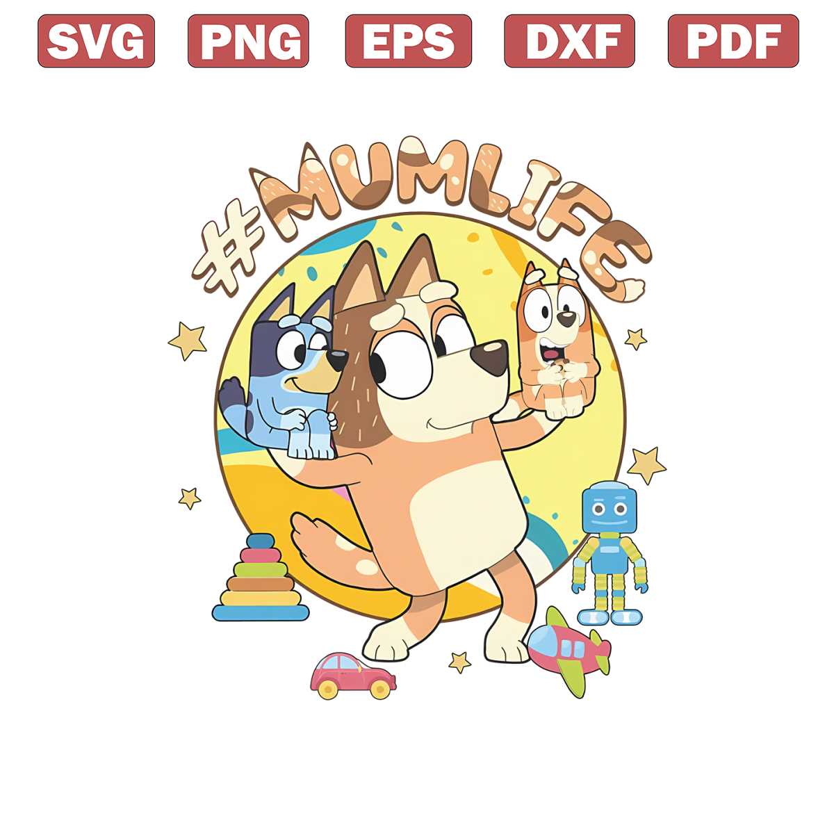 Retro Bluey Mum Life Chilli Heeler PNGc | Inspire Uplift