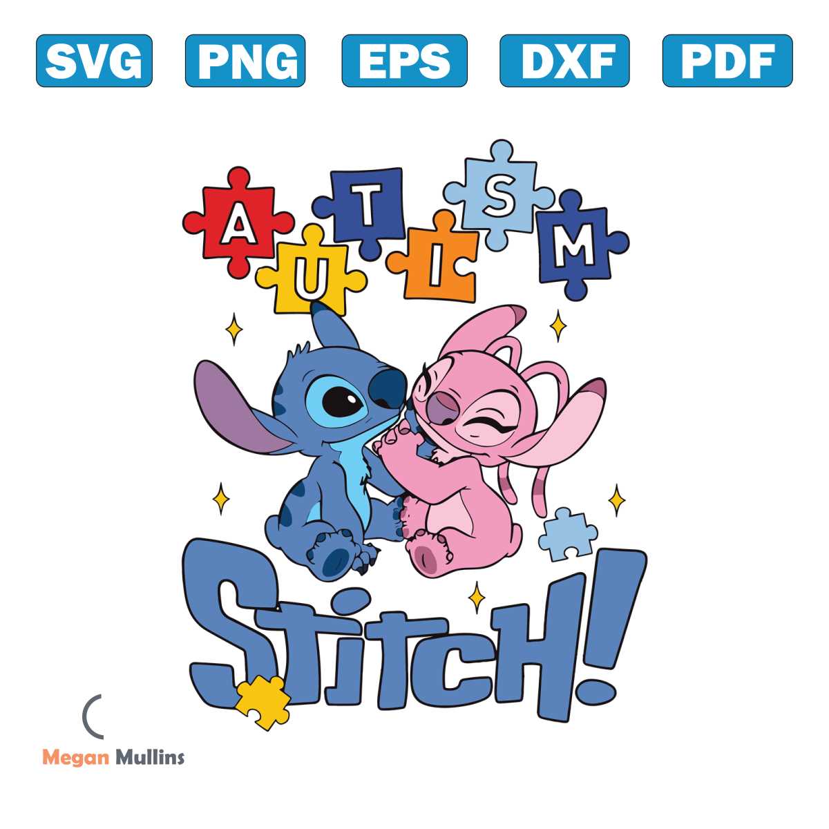 Stitch And Angel Autism Awareness SVG | Inspire Uplift
