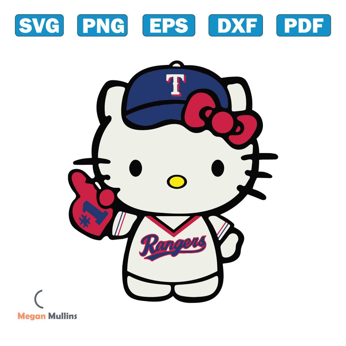 Hello Kitty Texas Rangers Baseball Team SVG | Inspire Uplift