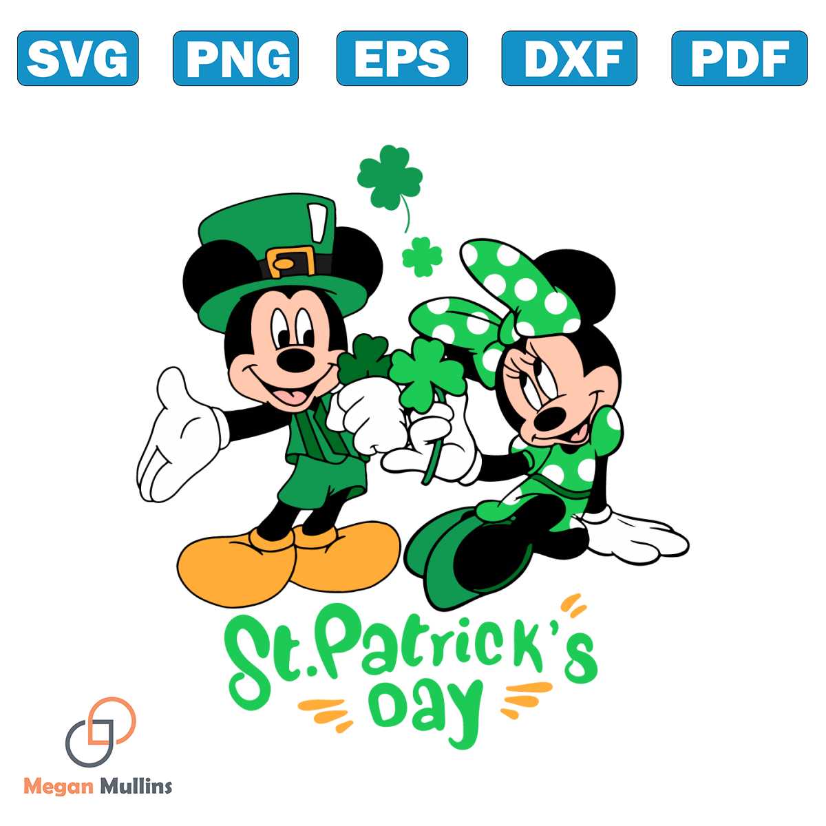 St Patricks Day Disney Mickey Minnie Mouse SVG | Inspire Uplift