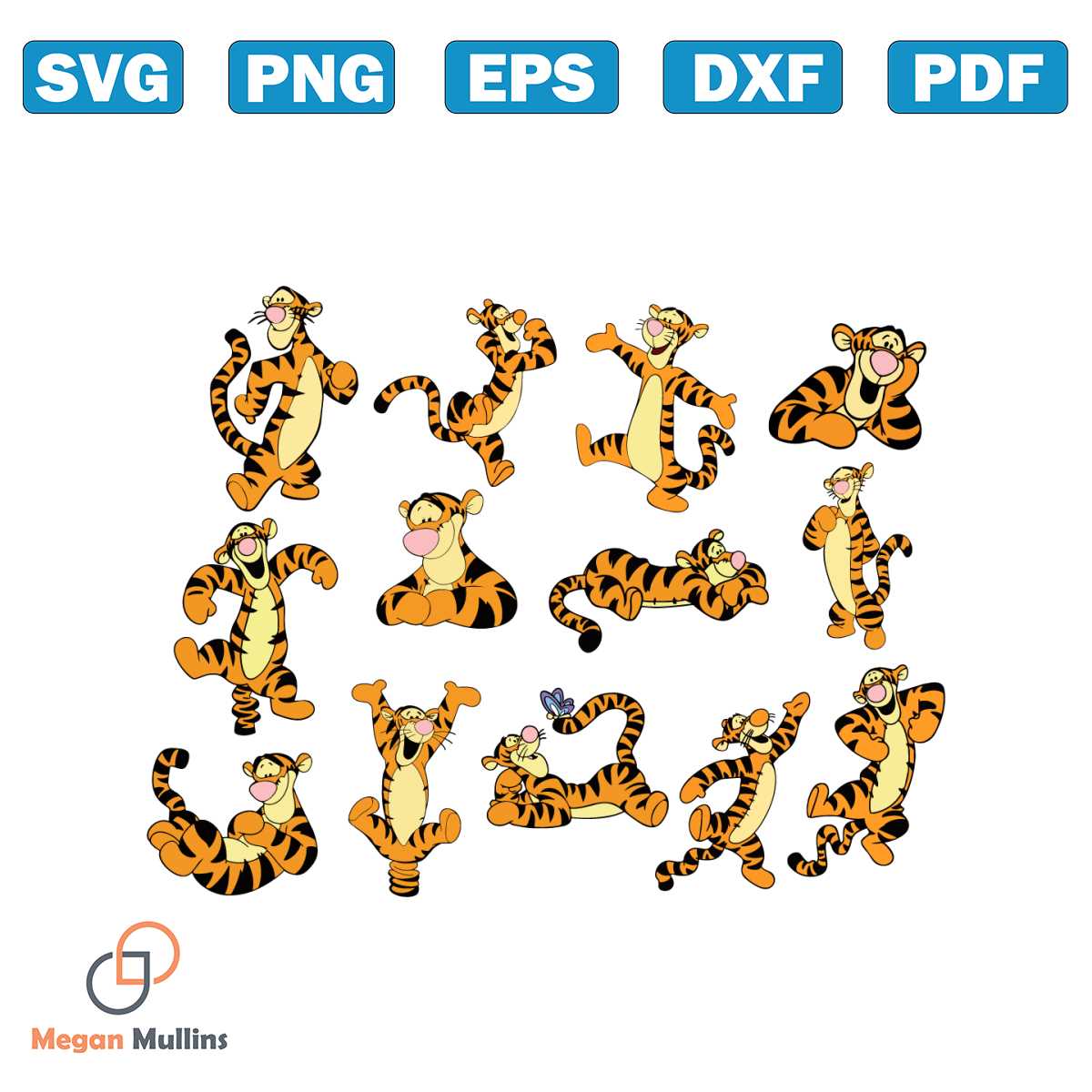Tigger svg bundle, Tigger svg, Tigger cut file, Tigger face | Inspire ...