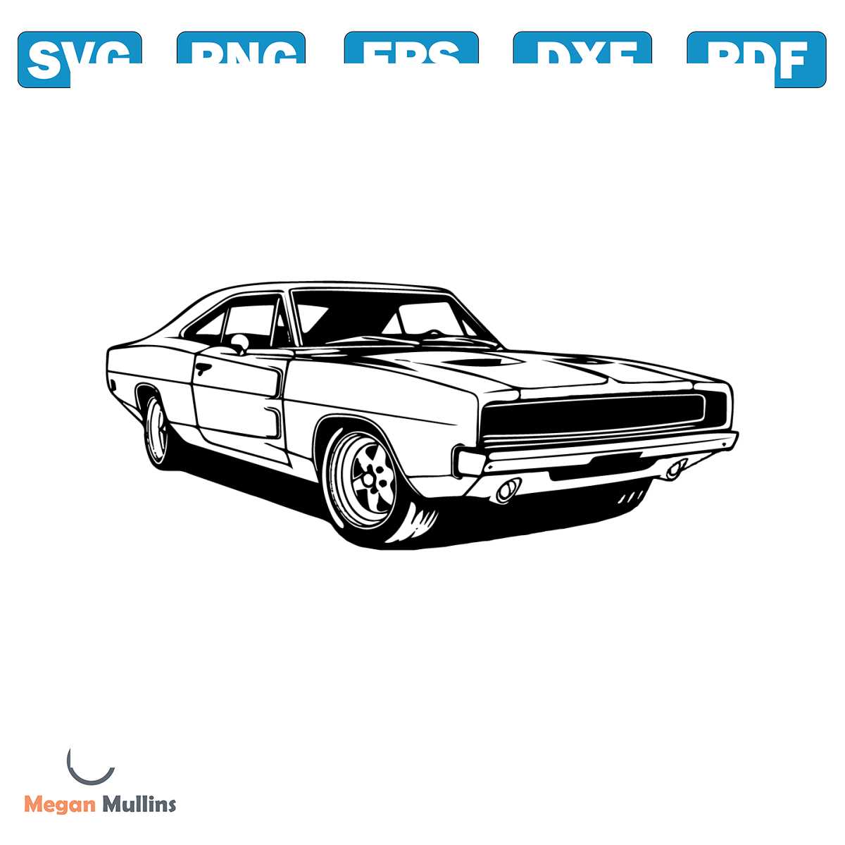 Dodge Charger 1970 SVG, PNG, Vector art Illustration Drawing | Inspire ...
