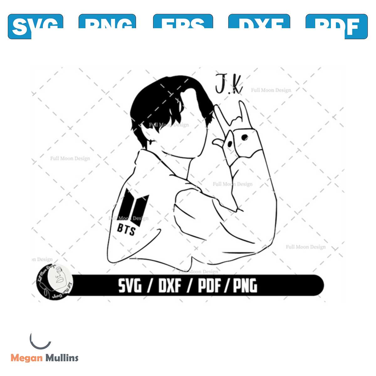 Jungkook BTS Svg, BTS Member Svg, JK Art Line, Junkook Clipa - Inspire ...