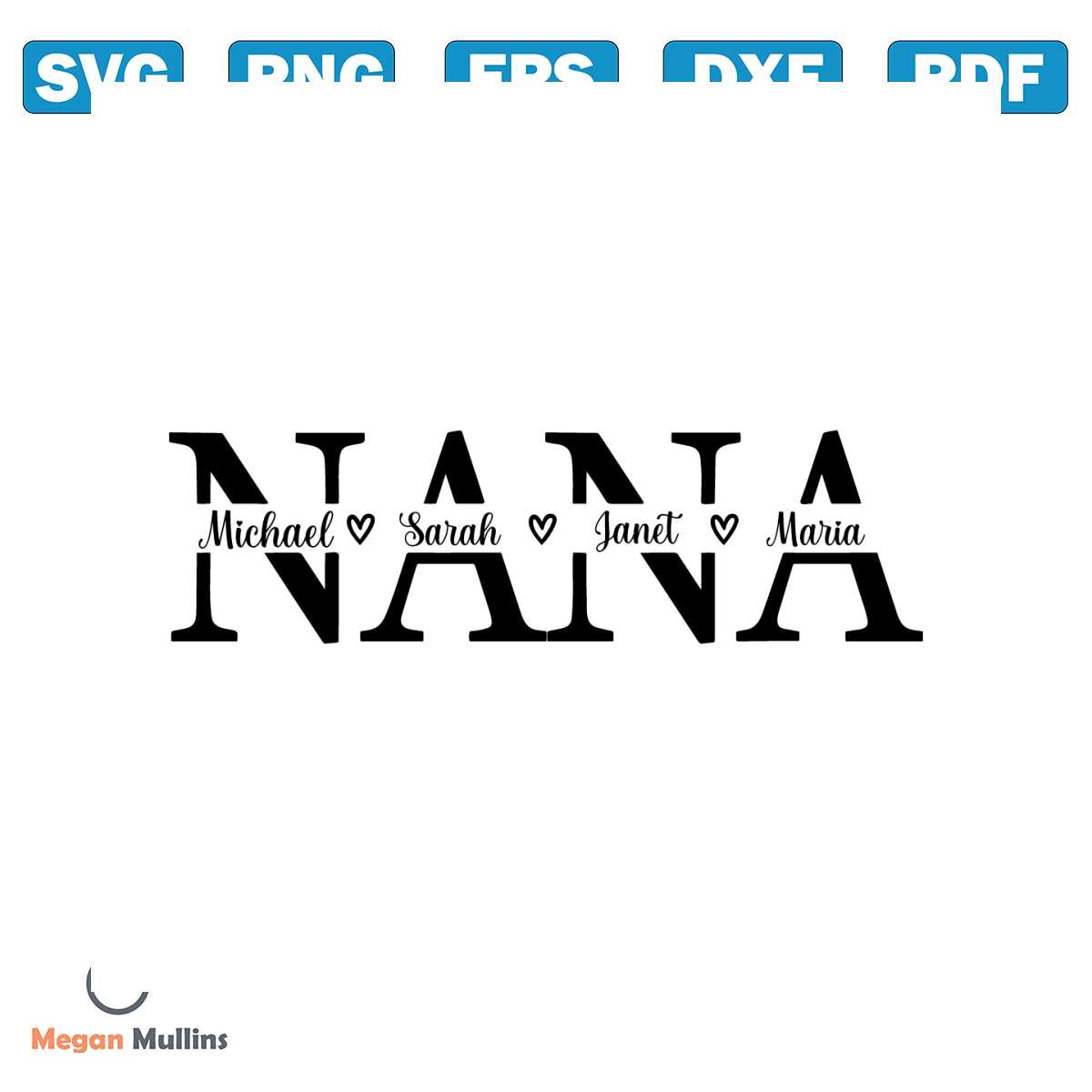 Nana SVG, Grandmother svg, Nana split name frame svg, grandm | Inspire ...