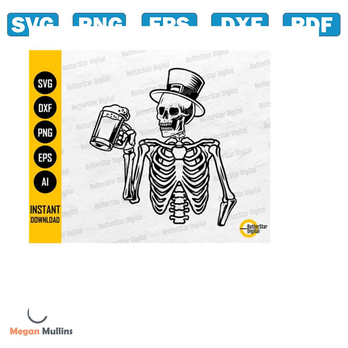 Skeleton Drinking SVG | Lager SVG | Draft Beer SVG | Alcohol | Inspire ...