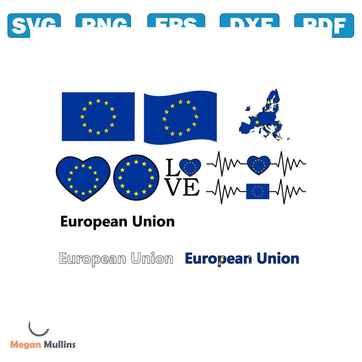 European Union Flag Svg Bundle, EU Flag Svg, Europe Flag Svg | Inspire ...