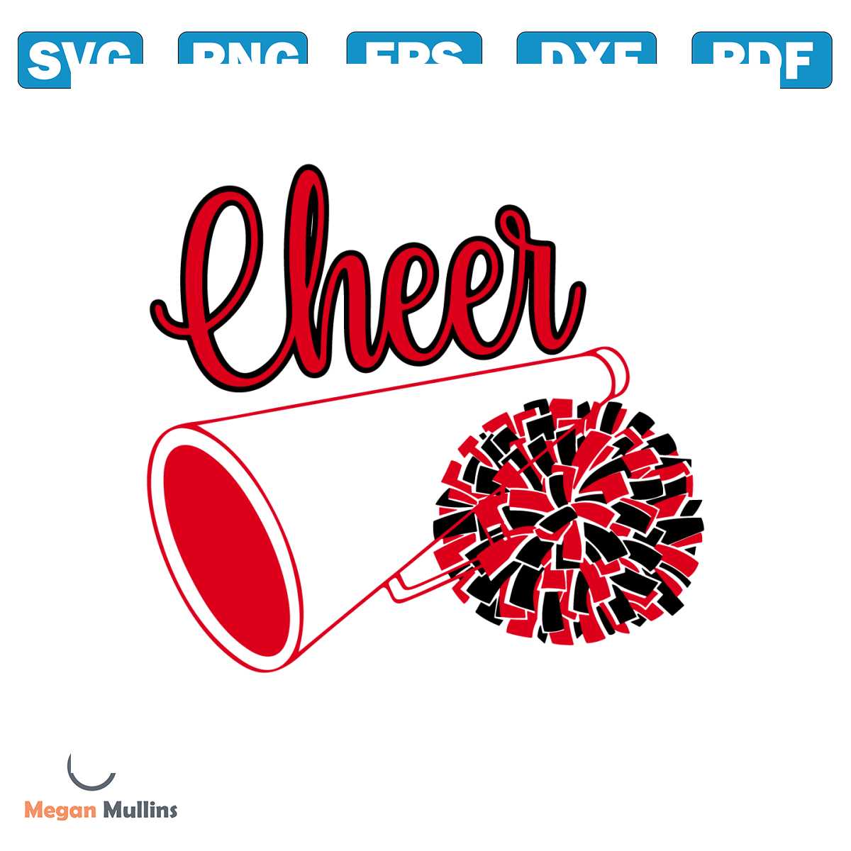 Cheer Megaphone Pom Pom SVG/PNG | Inspire Uplift
