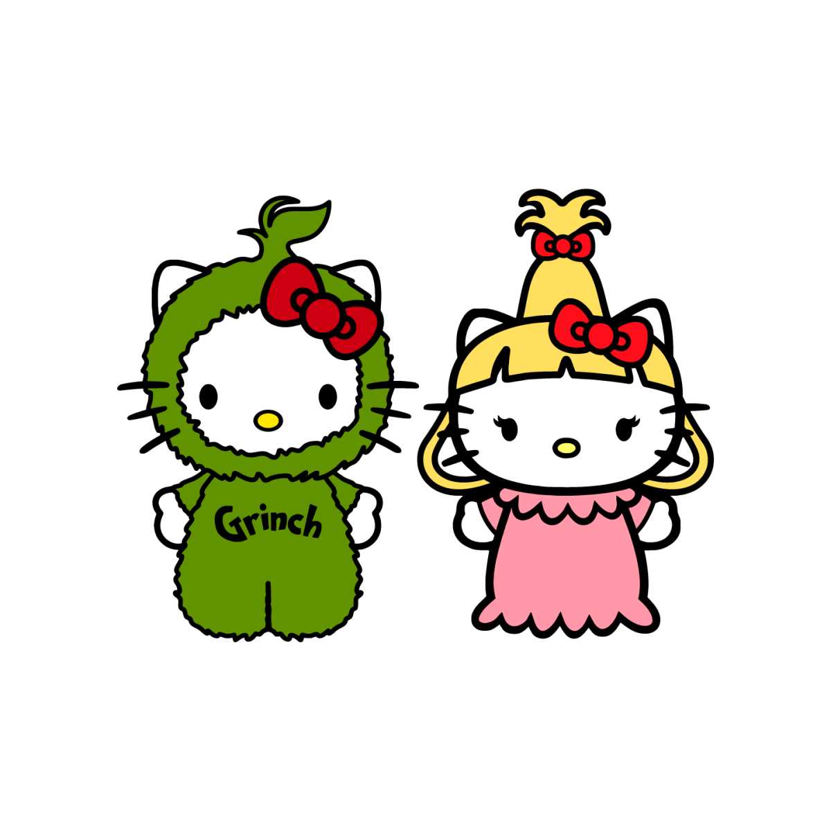 Grinch CindyLou Christmas Hello Kitty SVG | Inspire Uplift