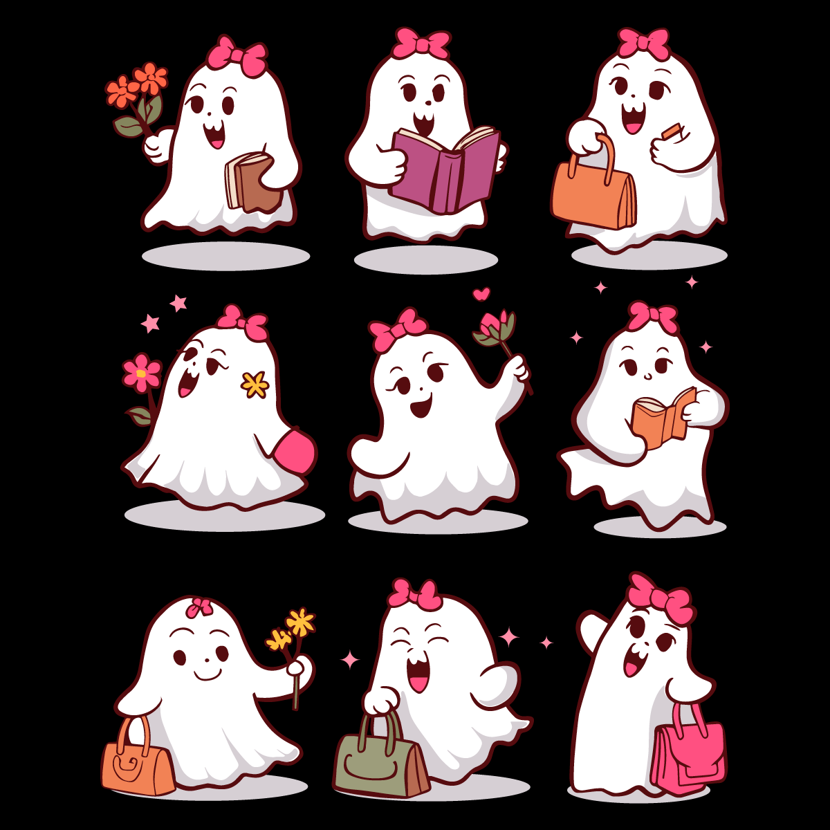Pink Ghost png Ghost Collage Halloween Cute Pink Reading Gho | Inspire ...