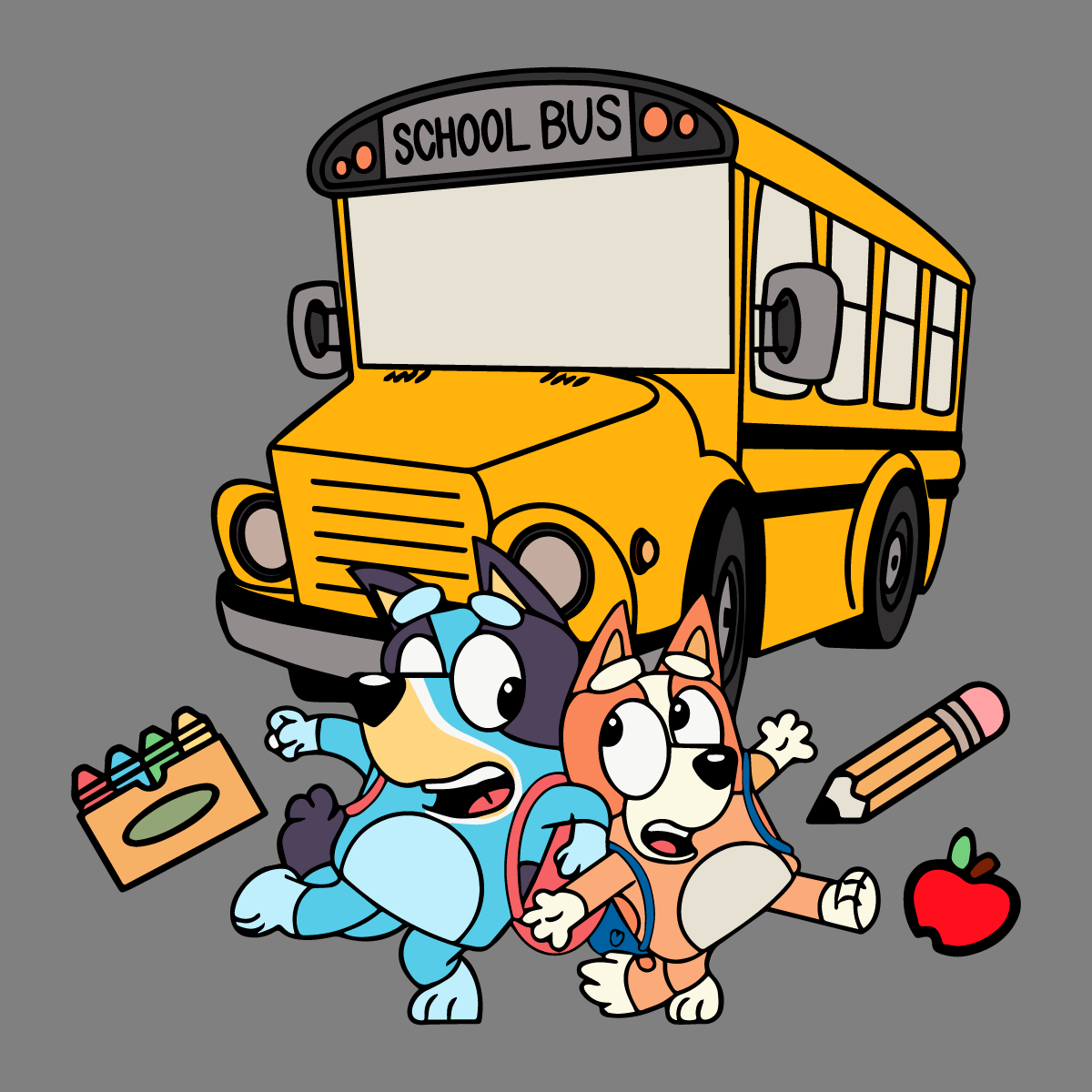 School Bus Bluey and Bingo Back To School SVG | Inspire Uplift