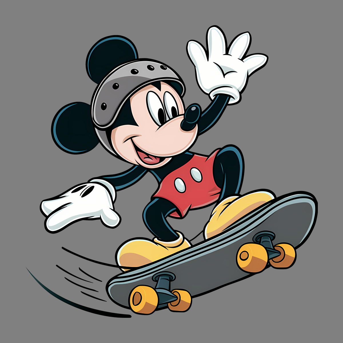 Funny Disney Mickey Mouse Skateboarding PNG | Inspire Uplift