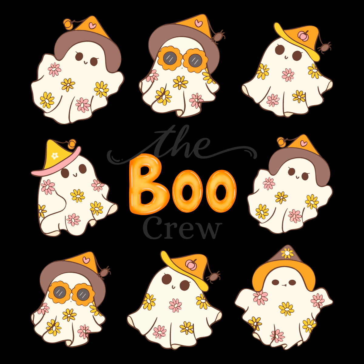 Cute The Boo Crew Ghost Halloween PNG Digital Download Files | Inspire ...