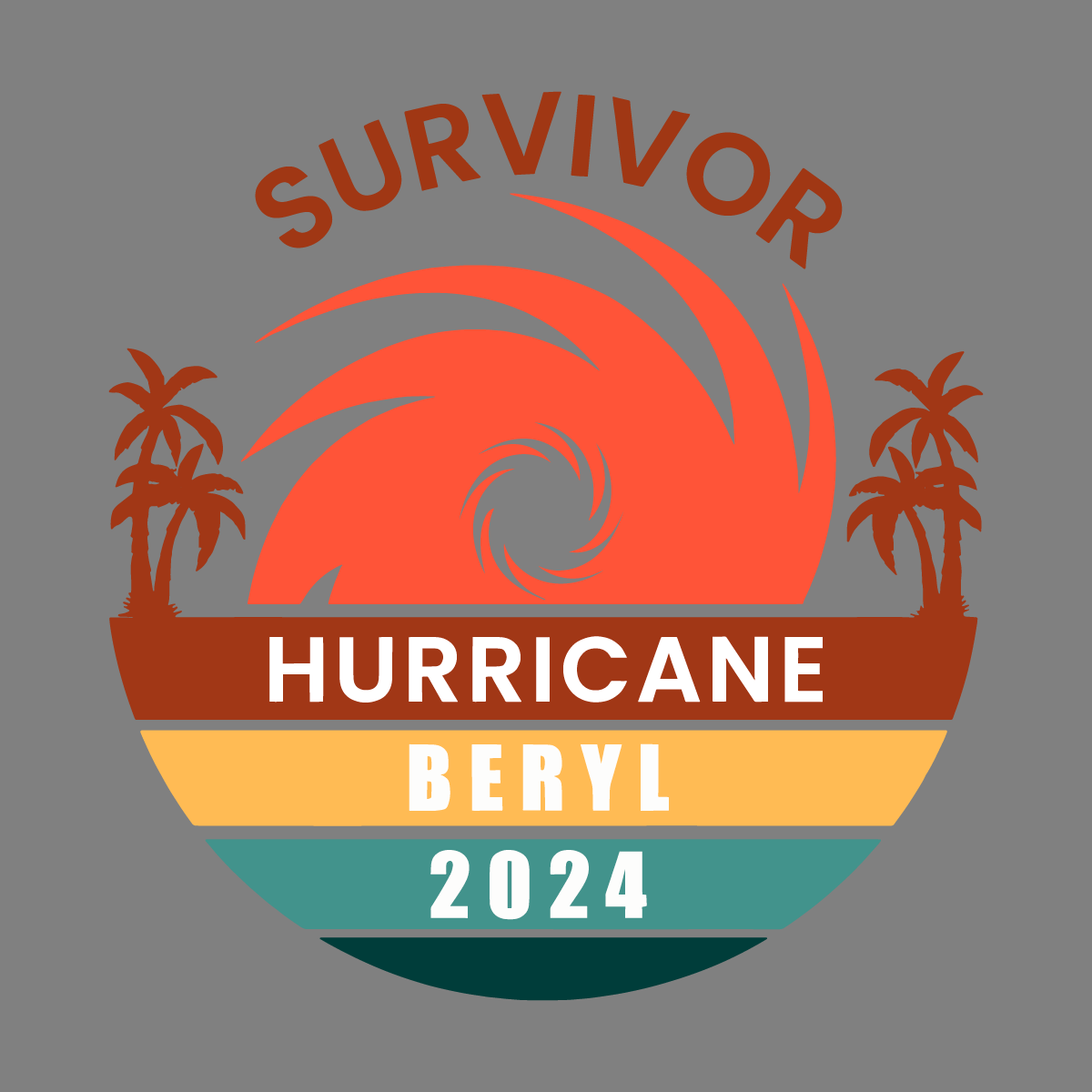 Vintage Survivor Hurricane Beryl 2024 SVG | Inspire Uplift
