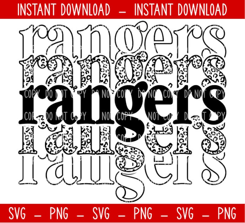 Rangers SVG, stacked font, leopard font, Baseball Svg, Stack - Inspire ...