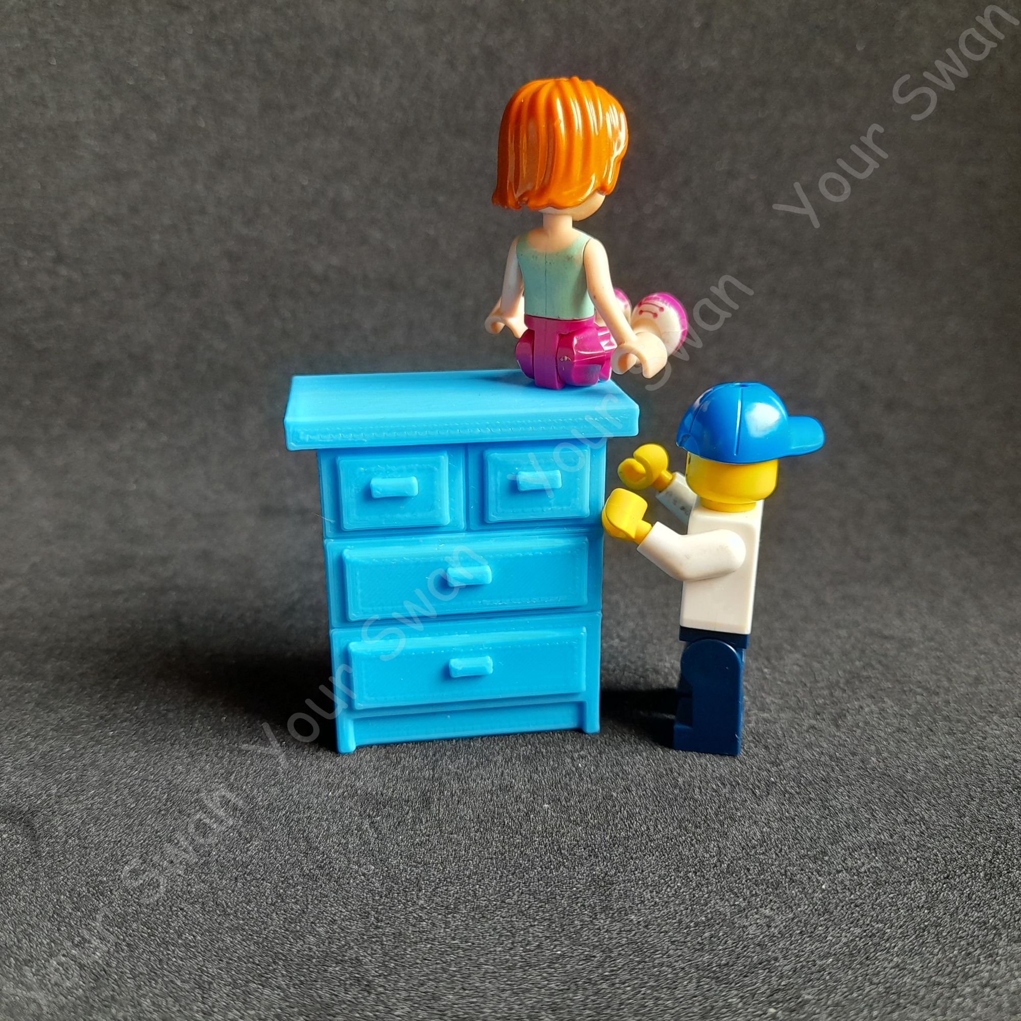 MINIATURE MINIATURE 4 DRAWER DRESSER 1:24 SCALE 3D MODEL | Inspire Uplift
