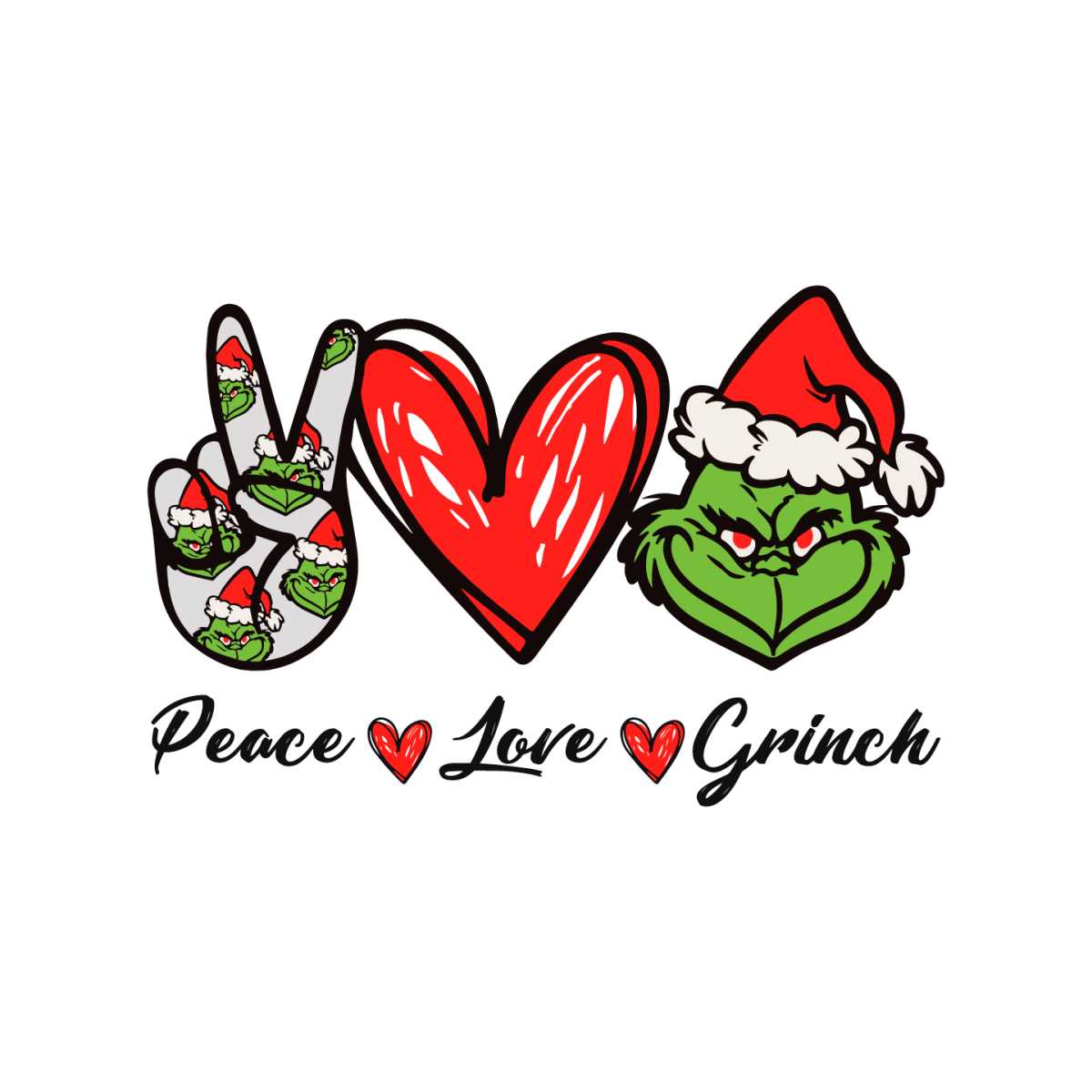 Funny Peace Love Grinch SVG | Inspire Uplift