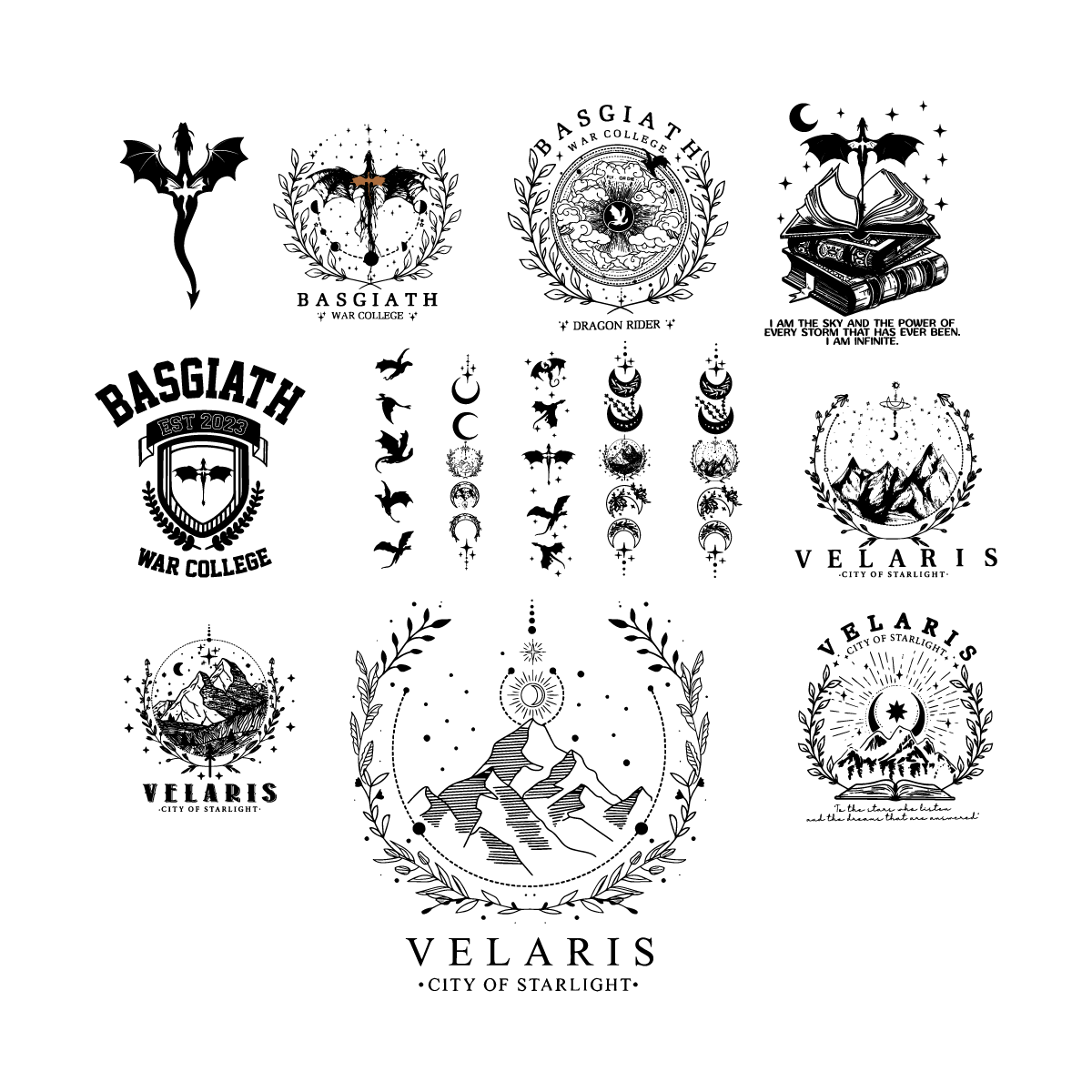 Fourth Wing SVG Bundle Digital Download Files | Inspire Uplift