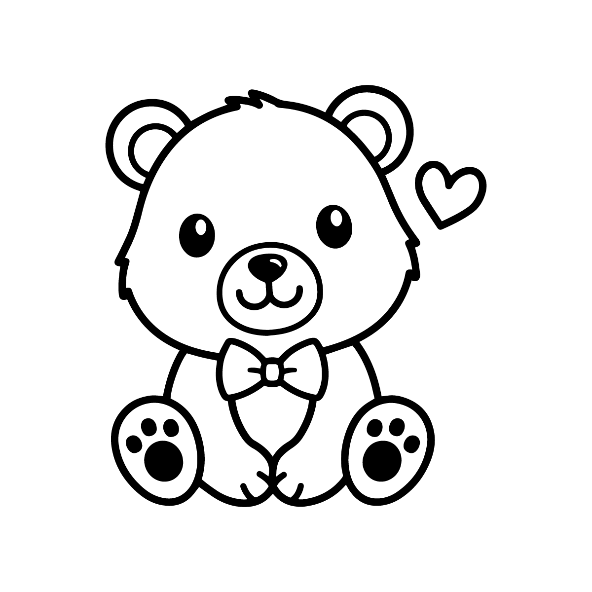 Baby Bear Outline SVG cut file for Cricut Silhouette Cute Te | Inspire ...