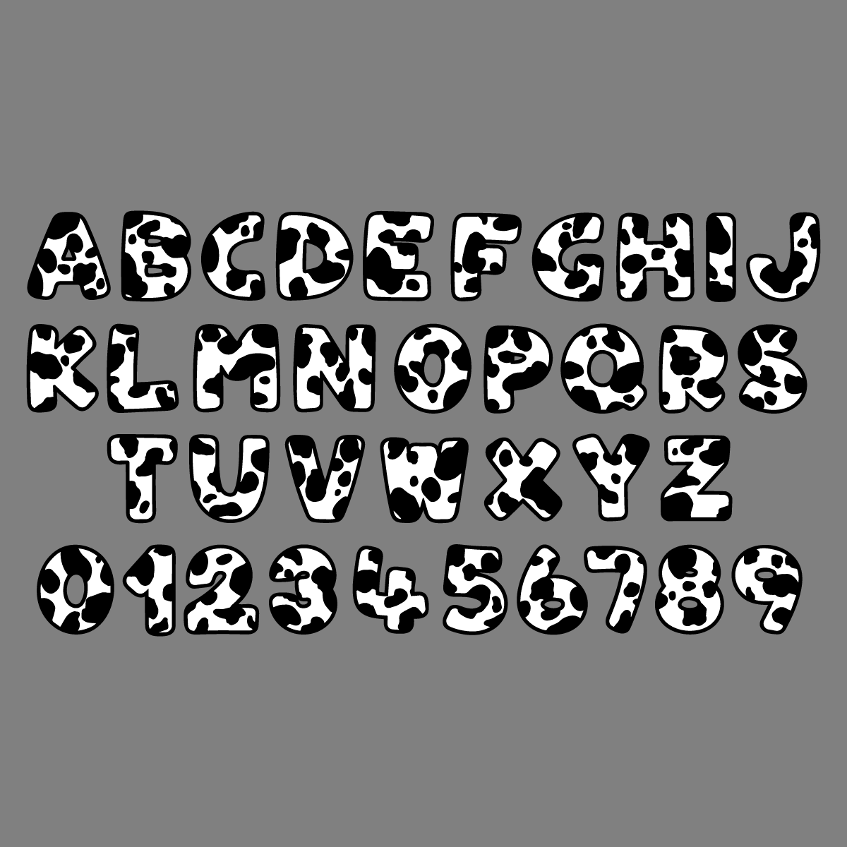 Cow Alphabet SVG Digital Download Files | Inspire Uplift