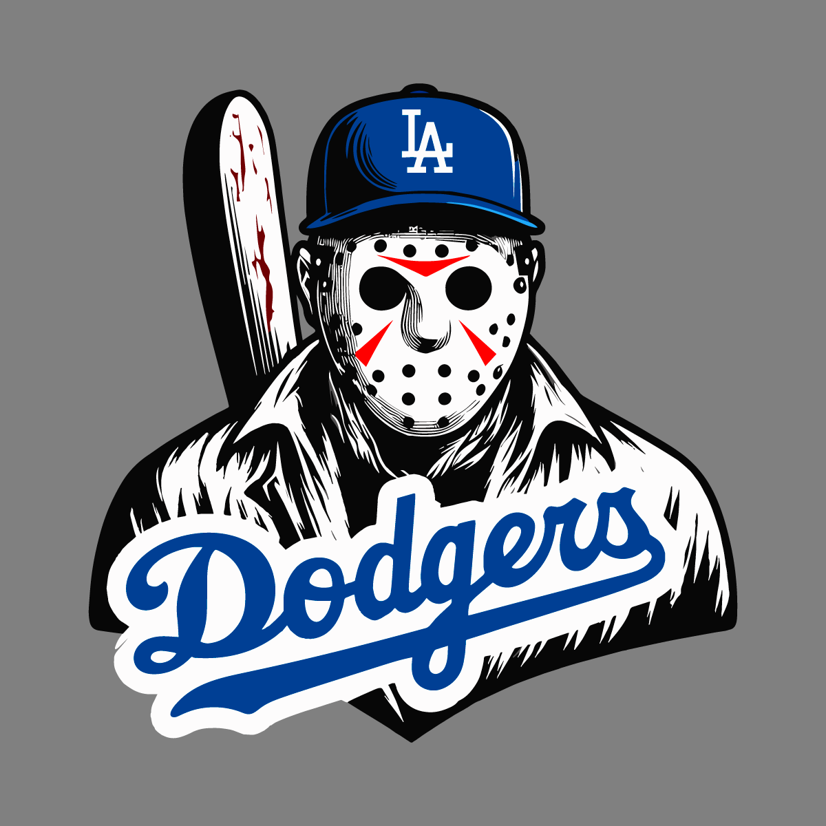 Jason Voorhees LA Dodgers Baseball SVG Digital Download File | Inspire Uplift