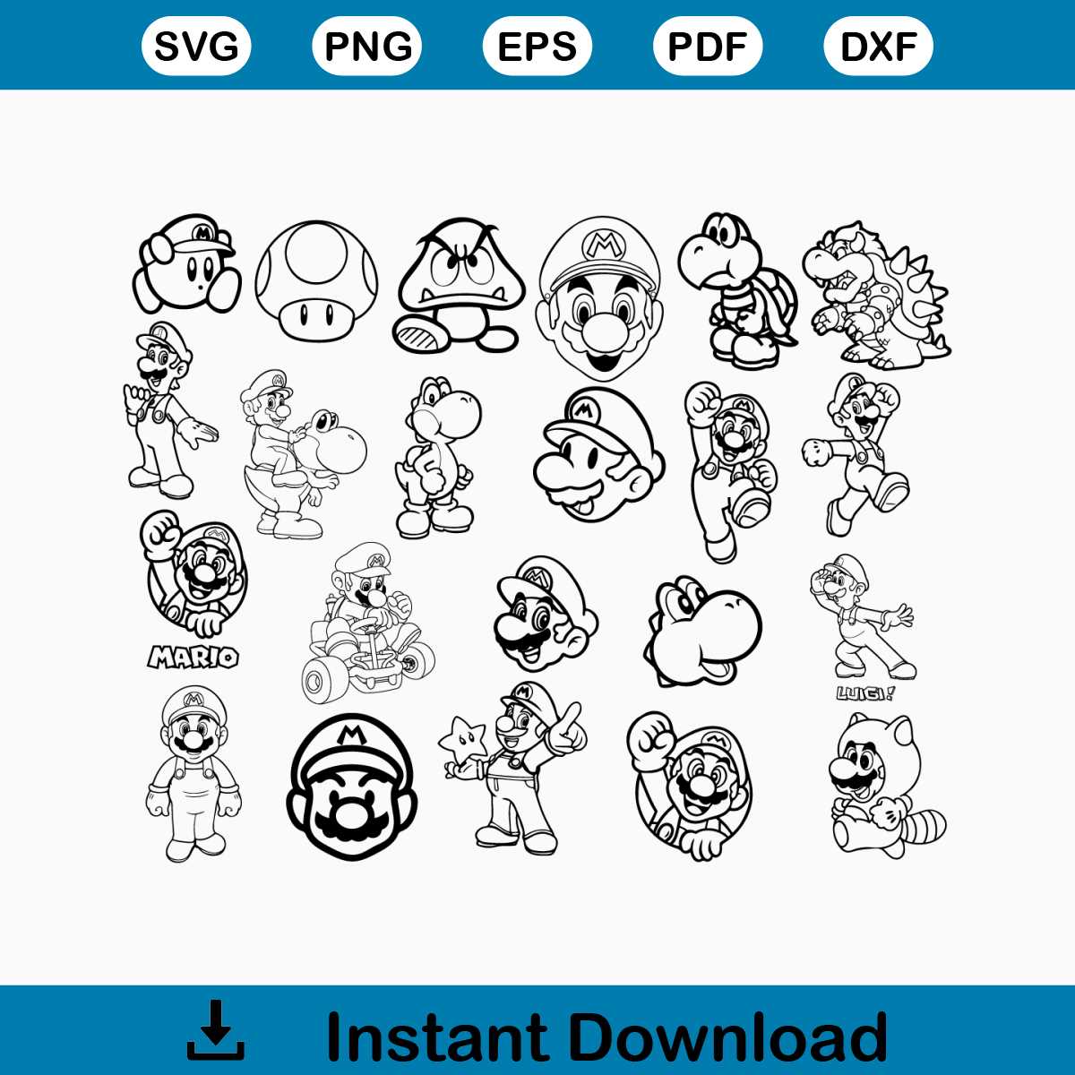 Super Mario Svg, Super Mario, Mario Svg, Super mario outline - Inspire ...