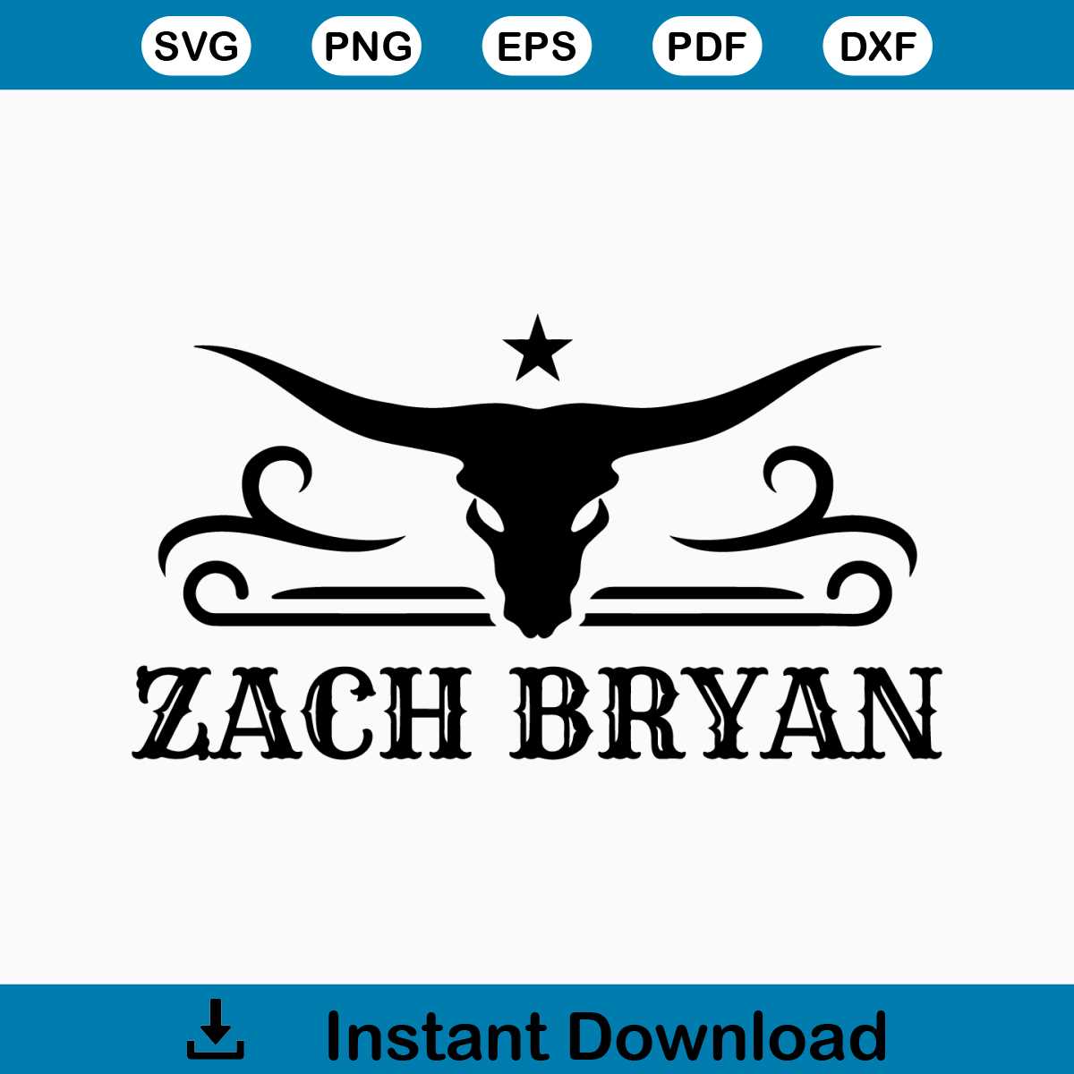 Zach Bryan Bull SVG, Zach Bryan SVG, Country Music, Concert, | Inspire ...