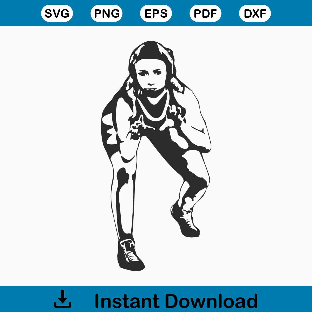 Female Wrestler Silhouette SVG PNG - Inspire Uplift