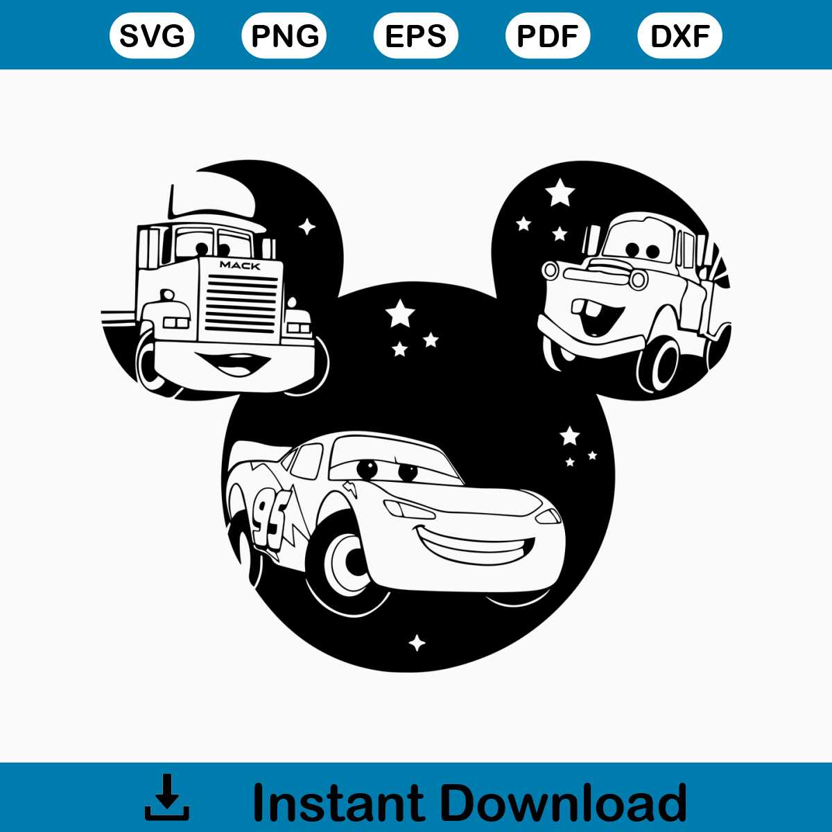 McQueen Cars Vector Svg, Cars SVG, Tow Mater Svg, Mack Svg, - Inspire ...