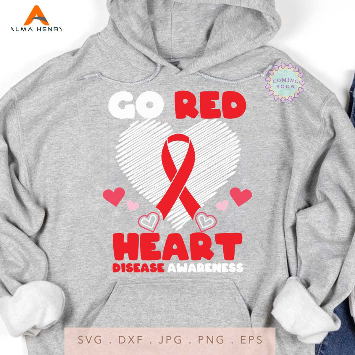 Retro Go Red Heart Disease Awareness SVG | Inspire Uplift