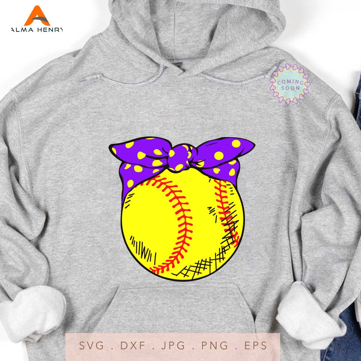Softball with Purple Bow PNG File, Sublimation Design, Digit | Inspire ...