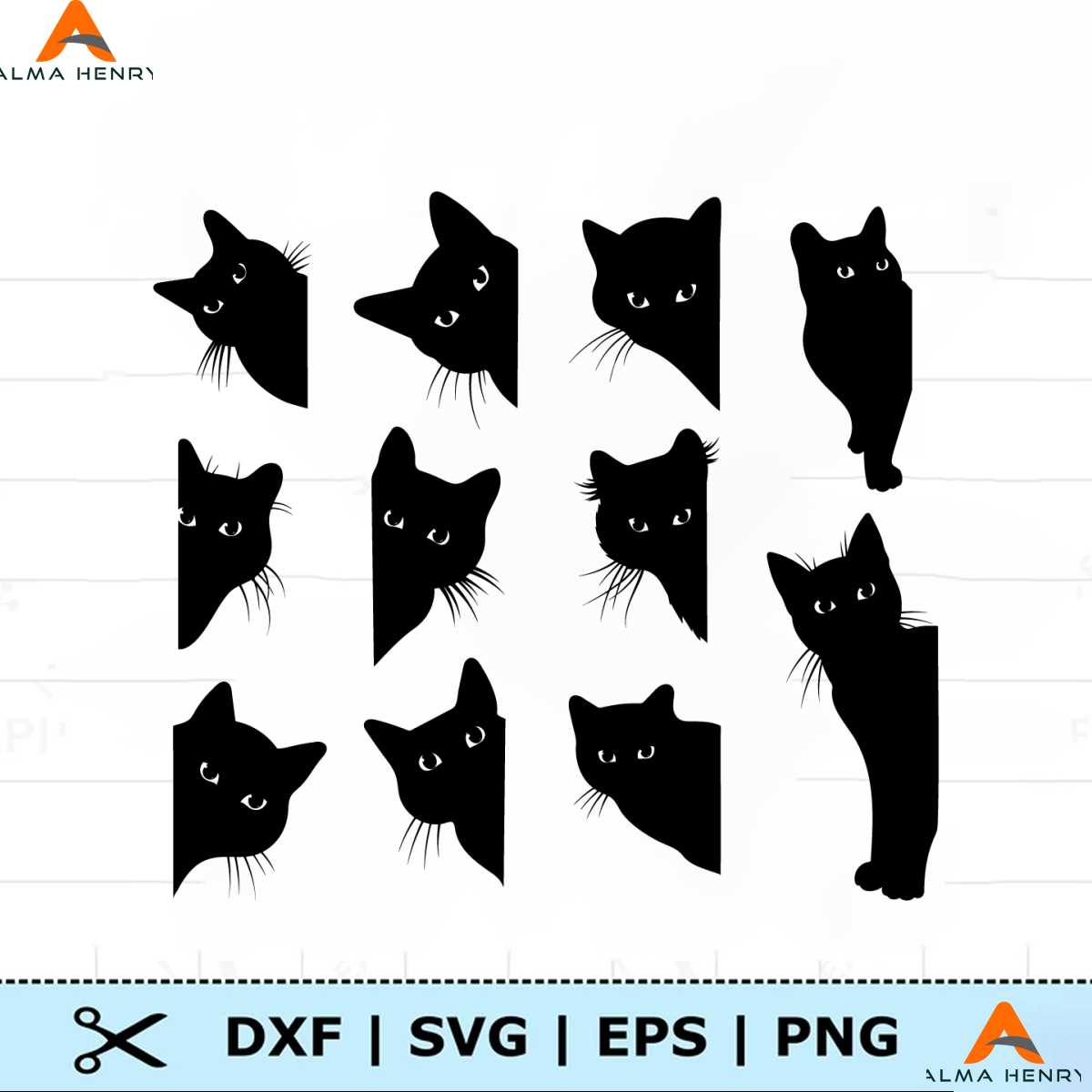 Cat SVG, Black cat svg, Peeking cat clipart, Peeping cat SVG | Inspire ...