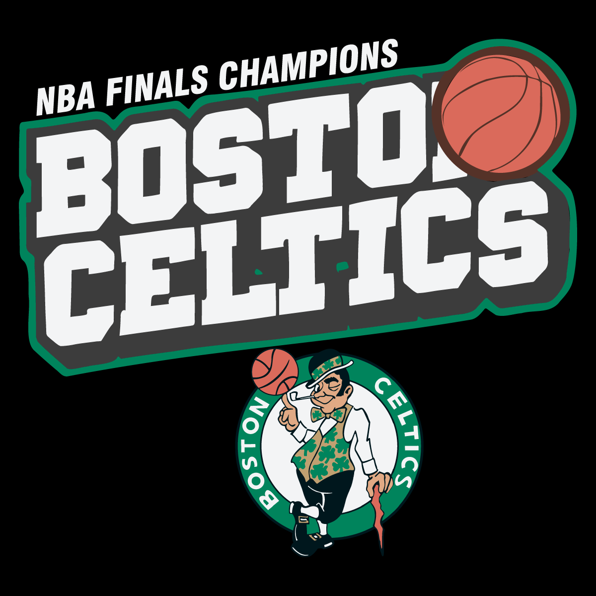 Retro Boston Celtics NBA Finals Champions SVG | Inspire Uplift