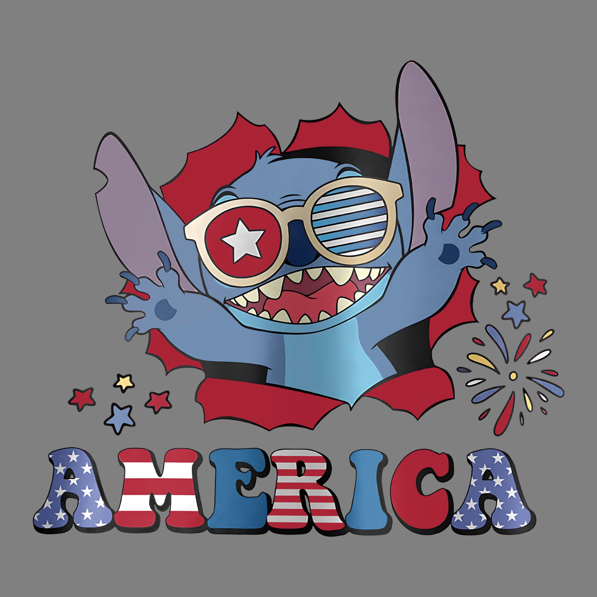 4th of July Stitch PNG Digital Download Files | Inspire Uplift