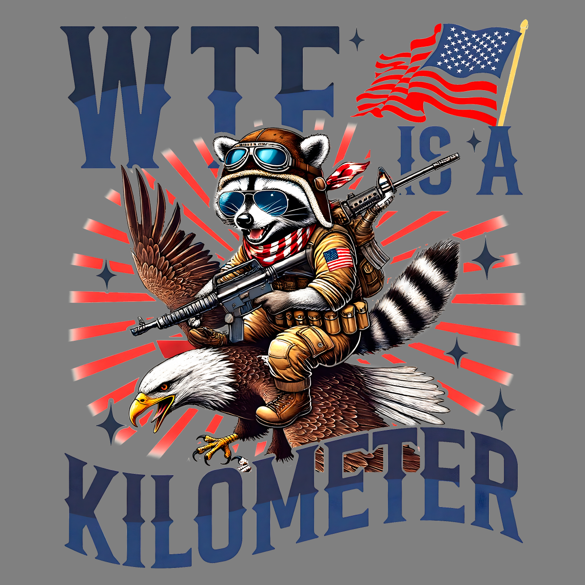 WTF Is A Kilometer Eagle Raccoon Meme PNG - Inspire Uplift