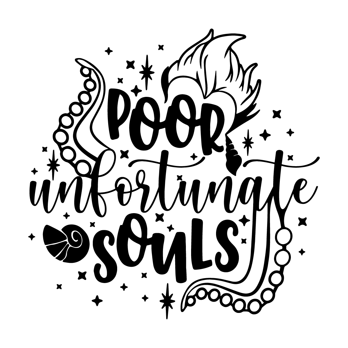 Poor Unfortunate Souls SVG Digital Download Files - Inspire Uplift