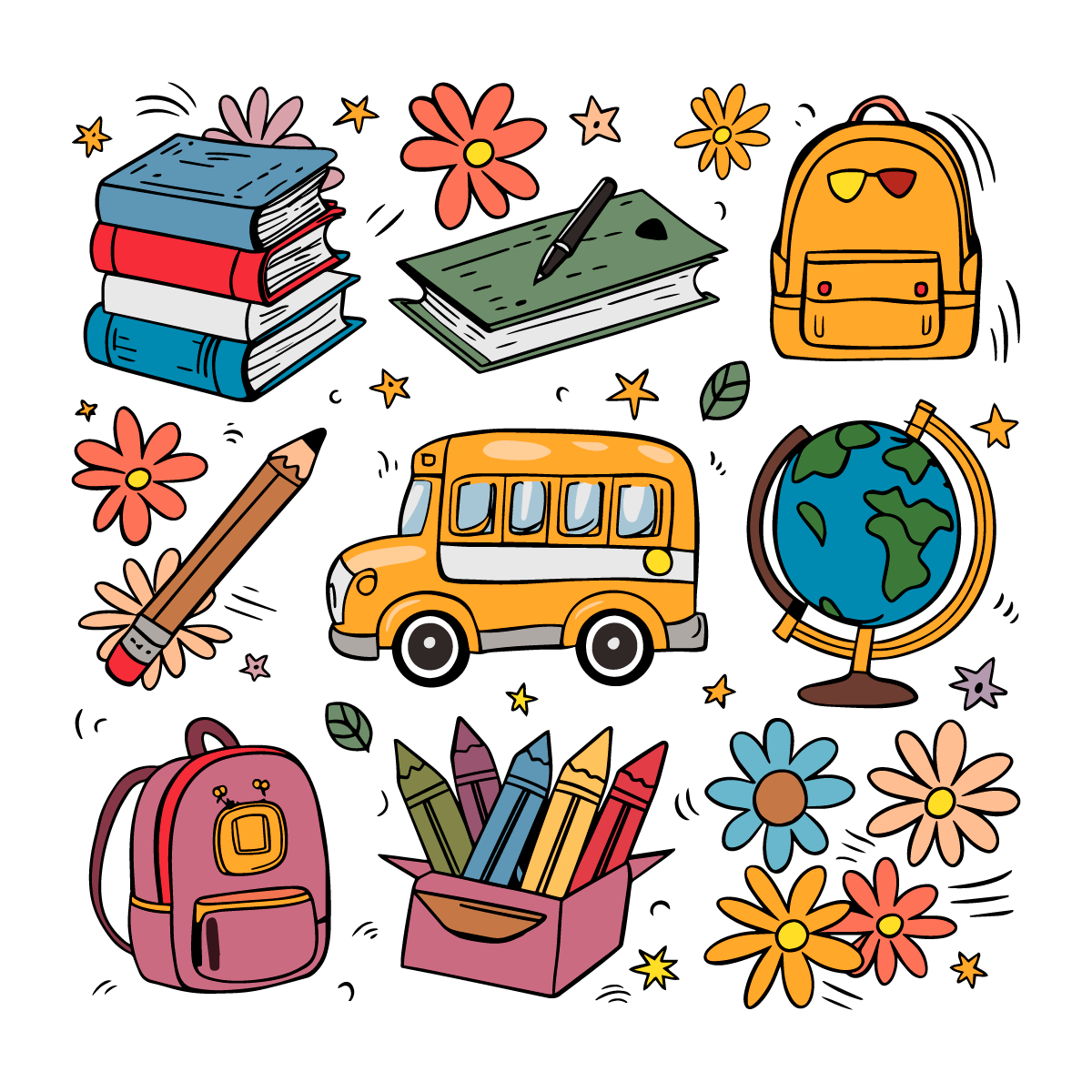 Gift For Student Back to School Doodles SVG | Inspire Uplift