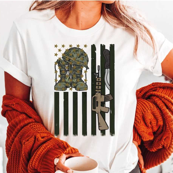 USA Flag Men Shirt, Patriotic American Tee, Soldier Shirt, A | Inspire ...