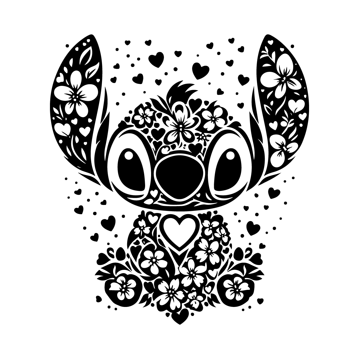 Floral Sitch Cartoon Character SVG Digital Download Files | Inspire Uplift