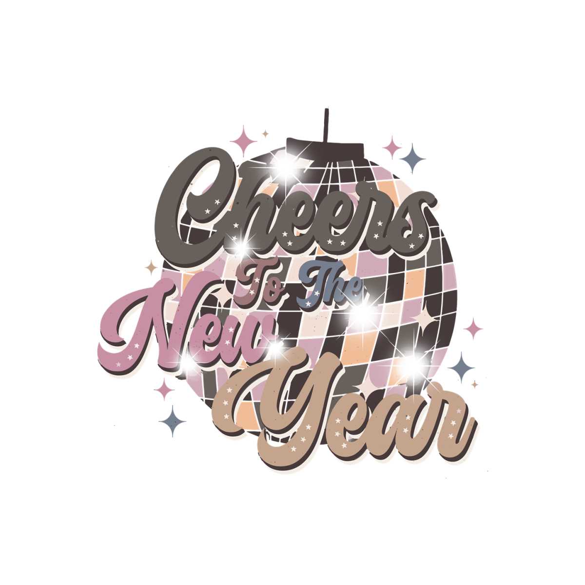 Cheers To The New Year Disco Ball PNG | Inspire Uplift