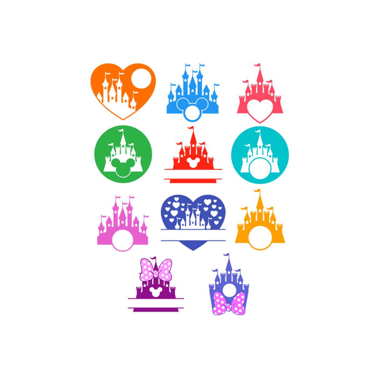 Disney Castle Bundle Svg, Disney Svg, Disney Castle Svg, Cas | Inspire ...